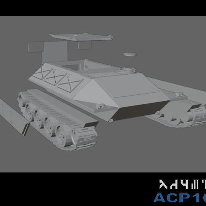 3D Printable AV-8A APC Sci-Fi AFV by Chris Abbey